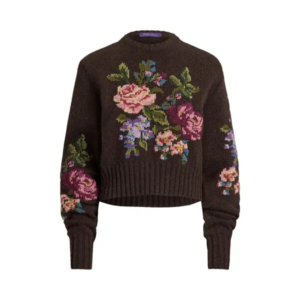 Ralph Lauren Floral Cashmere Crewneck Sweater