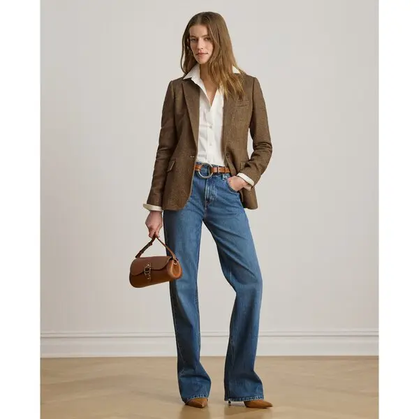 Ralph Lauren Cotton-blend Herringbone Blazer