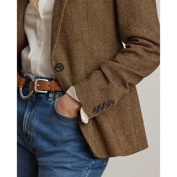 Ralph Lauren Cotton-blend Herringbone Blazer