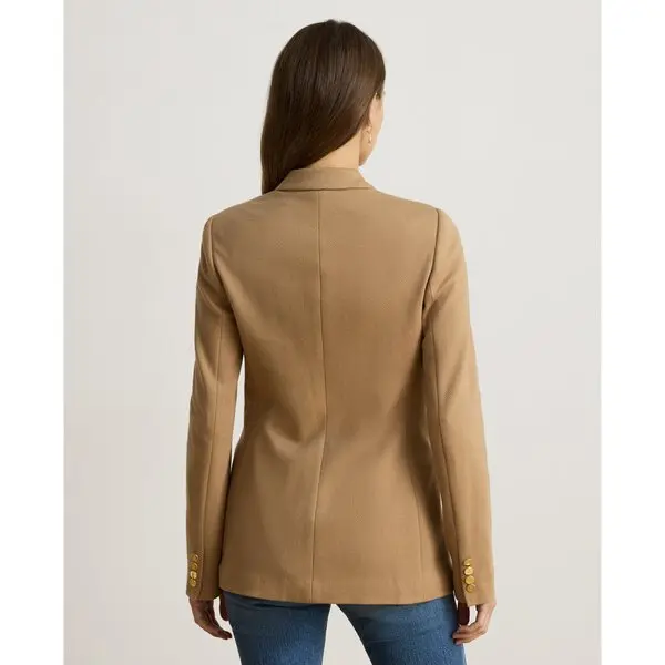 Ralph Lauren Buckle-trim Herringbone Jacquard Blazer