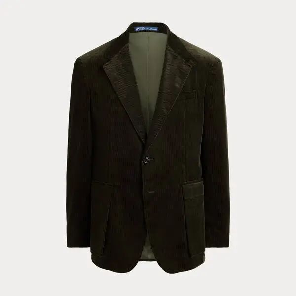 Ralph Lauren Rl67 Corduroy Jacket With Braided Leather Buttons - Dark Loden