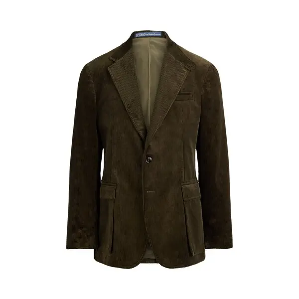 Ralph Lauren Rl67 Corduroy Jacket With Braided Leather Buttons - Dark Loden