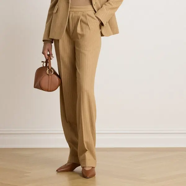 Ralph Lauren Pinstripe Pleated Twill Straight Pant