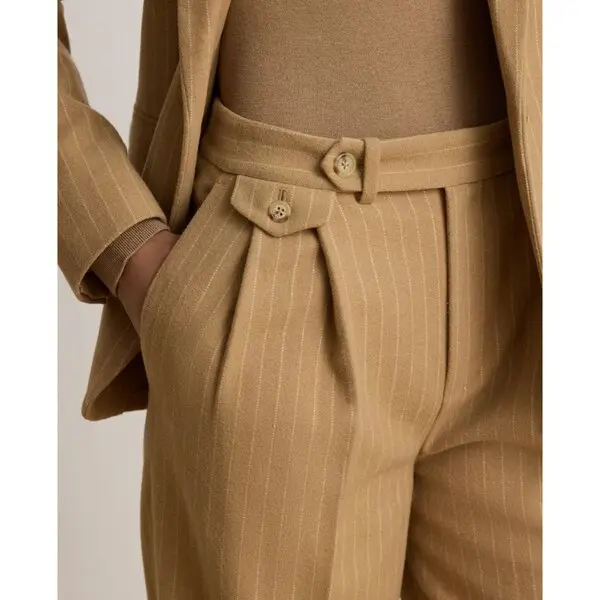 Ralph Lauren Pinstripe Pleated Twill Straight Pant