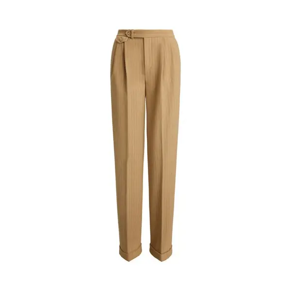 Ralph Lauren Pinstripe Pleated Twill Straight Pant