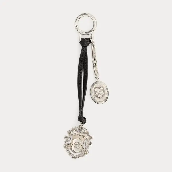 Ralph Lauren Goatskin Crest & Oval Bag Charm - Chocolate