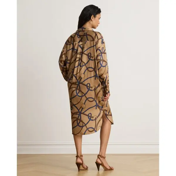 Ralph Lauren Belting-print Twill Midi Shirtdress