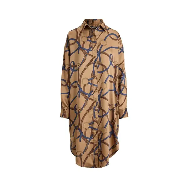Ralph Lauren Belting-print Twill Midi Shirtdress