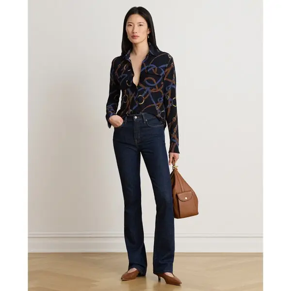 Ralph Lauren Belting-print Stretch Jersey Shirt