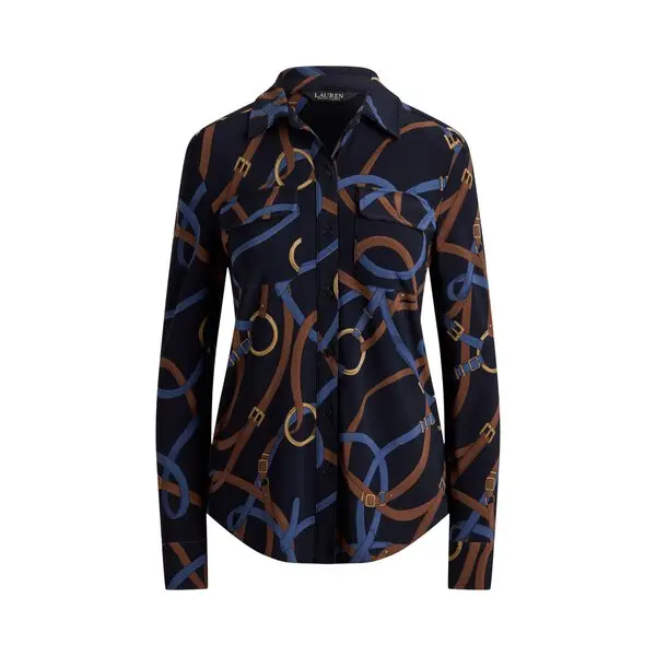 Ralph Lauren Belting-print Stretch Jersey Shirt