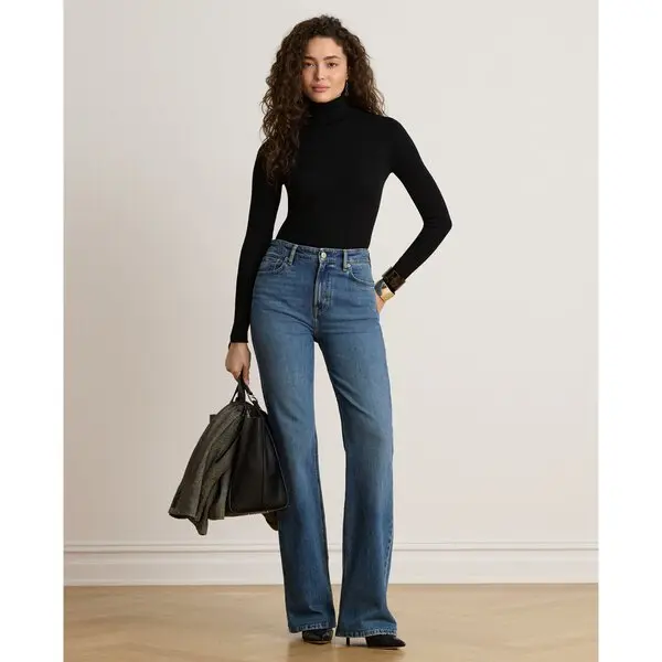 Ralph Lauren Cotton-blend Ribbed Turtleneck - Black
