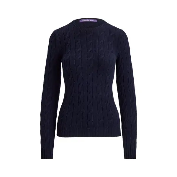 Ralph Lauren Cable-knit Cashmere Crewneck Sweater - Evening Blue
