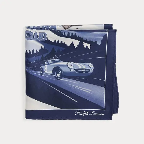 Ralph Lauren Ski-print Silk Pocket Square