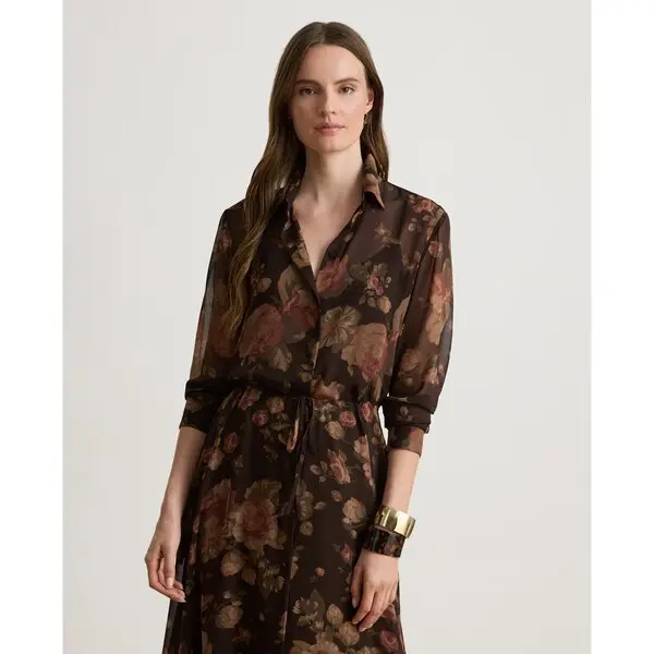 Ralph Lauren Floral Chiffon Shirtdress
