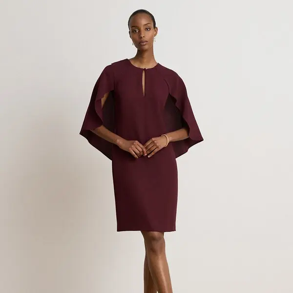 Ralph Lauren Cape Georgette Cocktail Dress