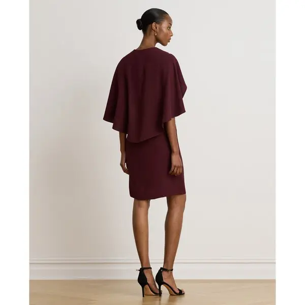 Ralph Lauren Cape Georgette Cocktail Dress