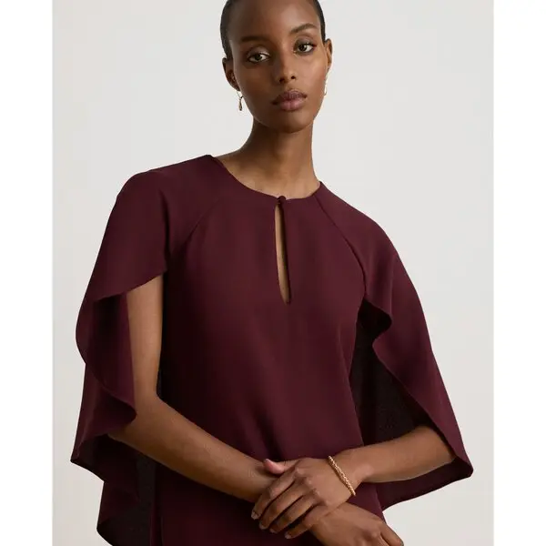 Ralph Lauren Cape Georgette Cocktail Dress