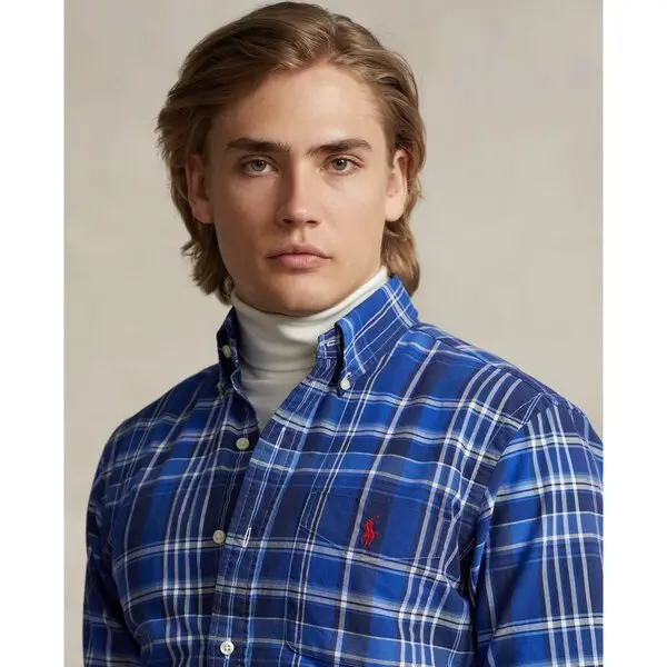 Ralph Lauren Classic Fit Plaid Oxford Shirt