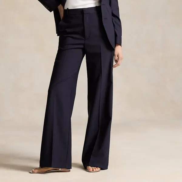 Ralph Lauren Stretch Wool Faille Wide-leg Pant