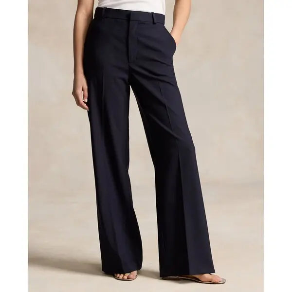 Ralph Lauren Stretch Wool Faille Wide-leg Pant