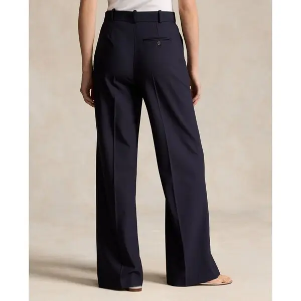Ralph Lauren Stretch Wool Faille Wide-leg Pant