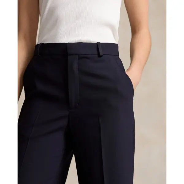 Ralph Lauren Stretch Wool Faille Wide-leg Pant