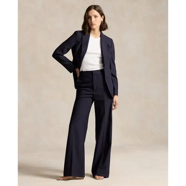 Ralph Lauren Stretch Wool Faille Wide-leg Pant