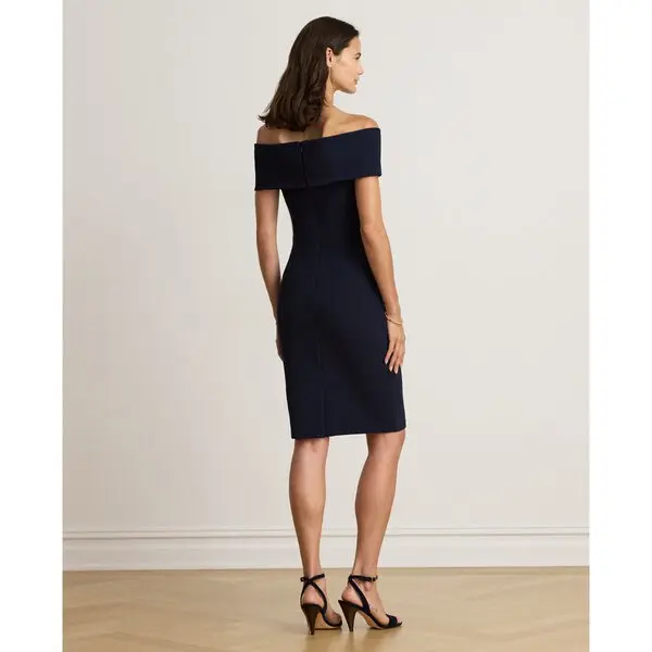 Ralph Lauren Faille Off-the-shoulder Cocktail Dress - Lauren Navy