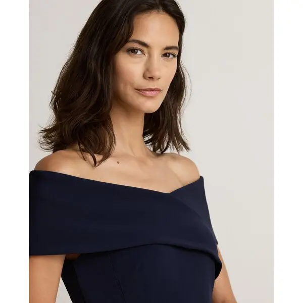 Ralph Lauren Faille Off-the-shoulder Cocktail Dress - Lauren Navy