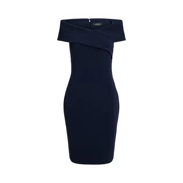 Ralph Lauren Faille Off-the-shoulder Cocktail Dress - Lauren Navy