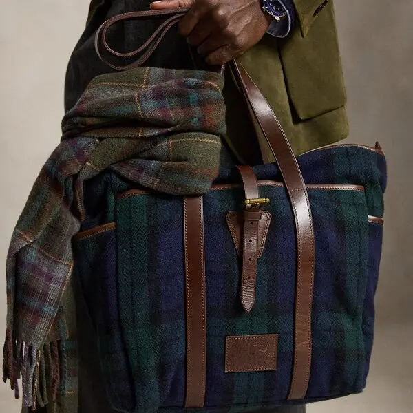 Ralph Lauren Heritage Plaid Tweed Tote - Tartan