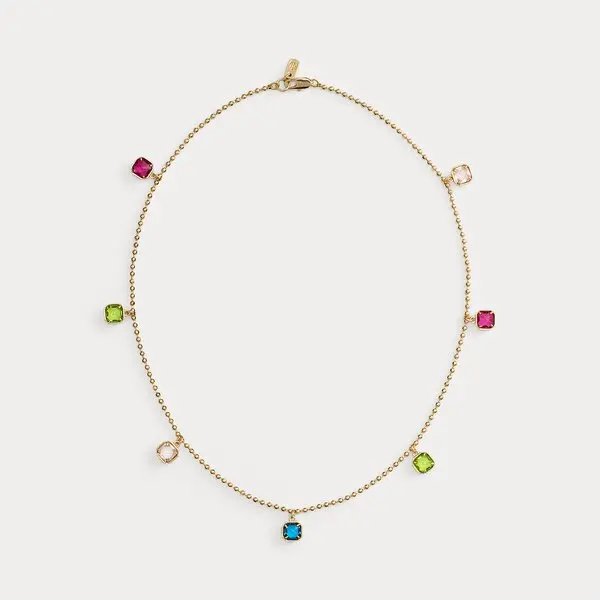 Ralph Lauren Gold-plated Bezel Stone Station Necklace