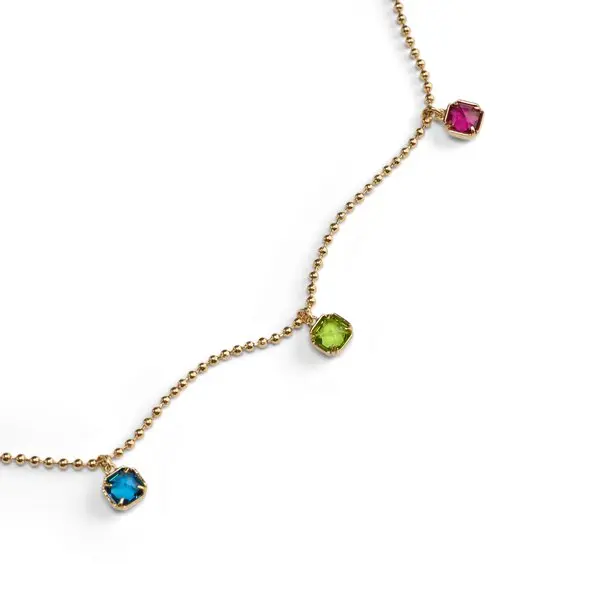 Ralph Lauren Gold-plated Bezel Stone Station Necklace