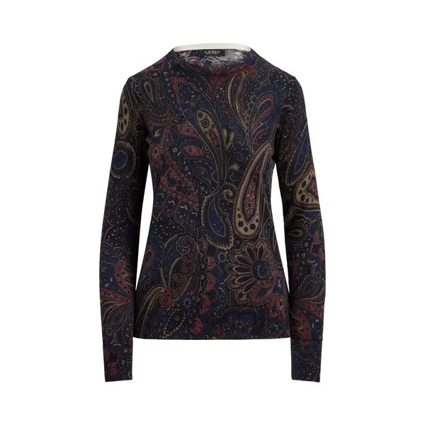 Ralph Lauren Paisley Cotton-modal Sweater - Navy Multi