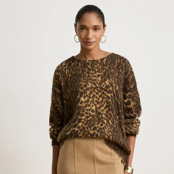 Ralph Lauren Ocelot-print Crewneck Sweater