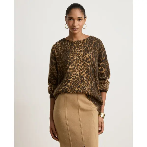 Ralph Lauren Ocelot-print Crewneck Sweater