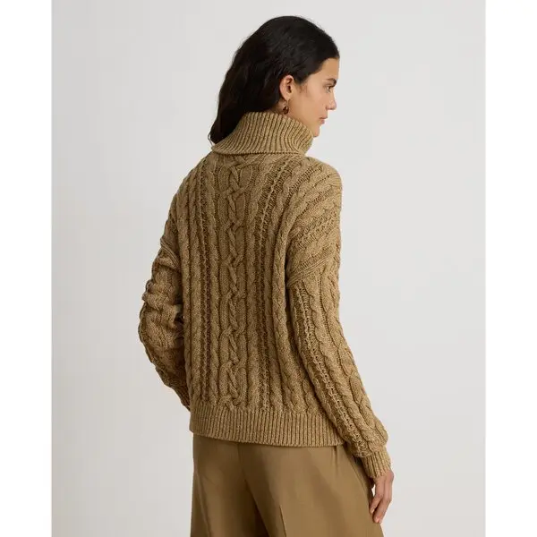 Ralph Lauren Marled Cable-knit Turtleneck Sweater