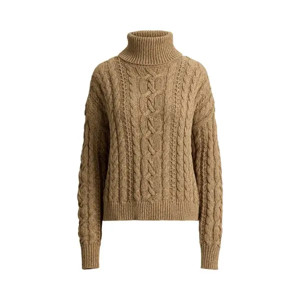 Ralph Lauren Marled Cable-knit Turtleneck Sweater