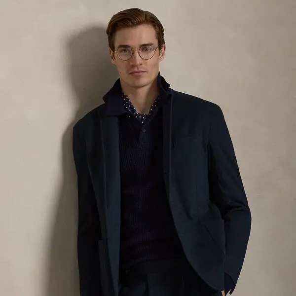 Ralph Lauren Polo Soft Tailored Fit Knit Mesh Jacket - Navy