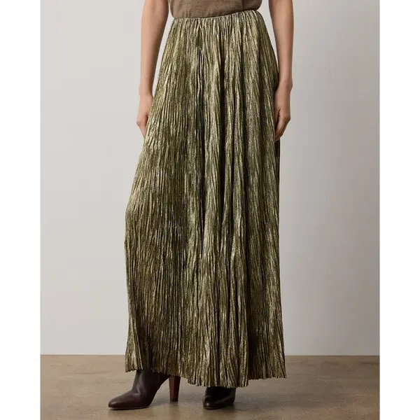 Ralph Lauren Luciana Foiled Brushed Satin Maxiskirt