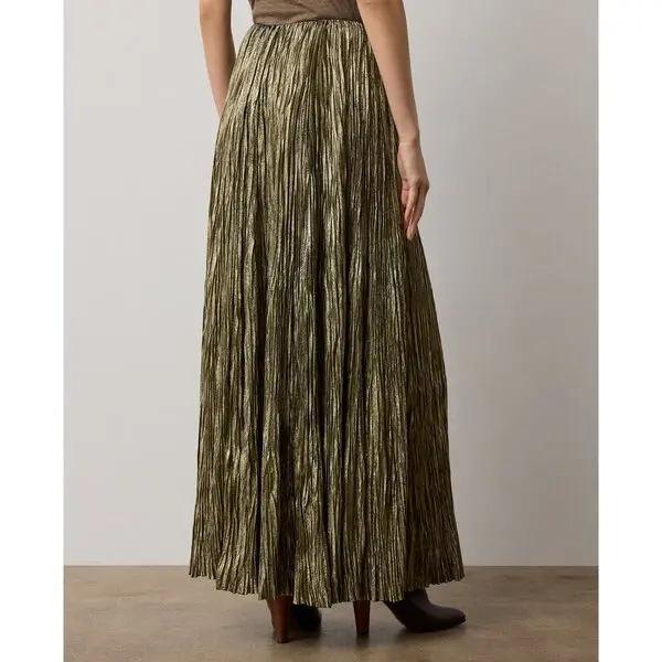 Ralph Lauren Luciana Foiled Brushed Satin Maxiskirt