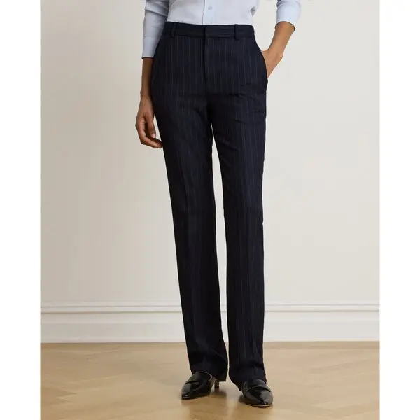 Ralph Lauren Pinstripe Wool-blend Twill Straight Pant
