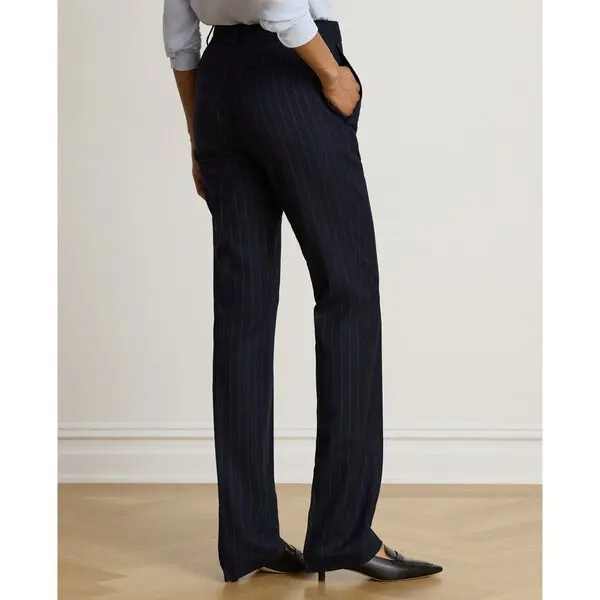 Ralph Lauren Pinstripe Wool-blend Twill Straight Pant