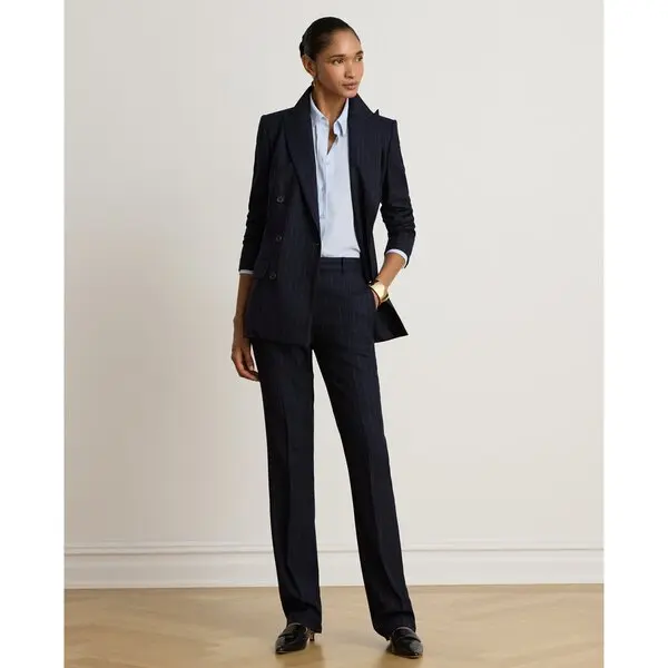 Ralph Lauren Pinstripe Wool-blend Twill Straight Pant
