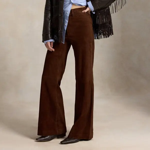 Ralph Lauren Beaton Suede Pant - Umber