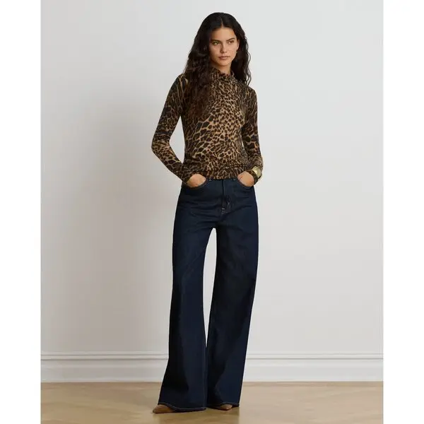 Ralph Lauren Ocelot-print Mockneck Sweater
