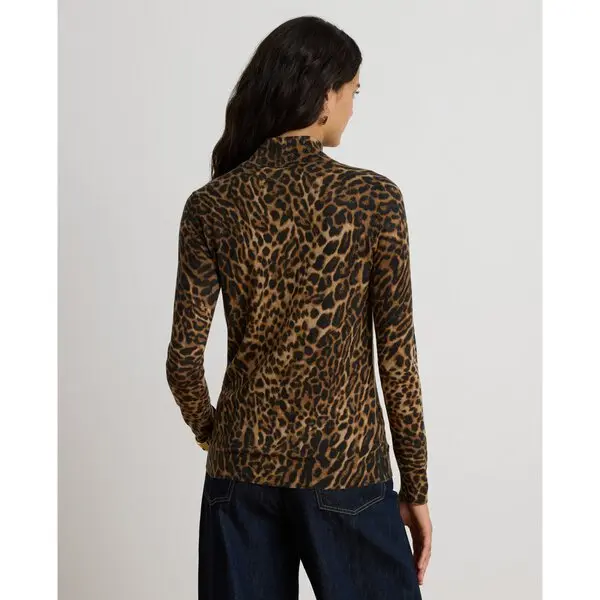 Ralph Lauren Ocelot-print Mockneck Sweater