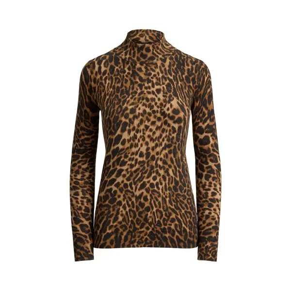 Ralph Lauren Ocelot-print Mockneck Sweater