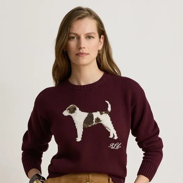 Ralph Lauren Intarsia-knit Cotton Sweater - Dark Garnet Multi