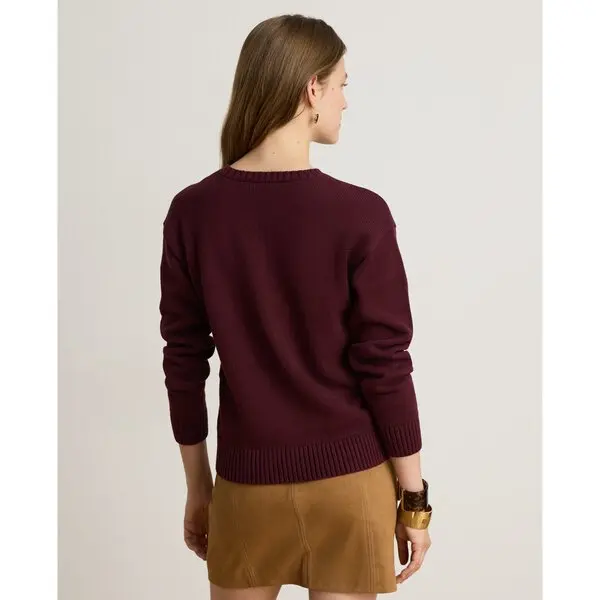 Ralph Lauren Intarsia-knit Cotton Sweater - Dark Garnet Multi